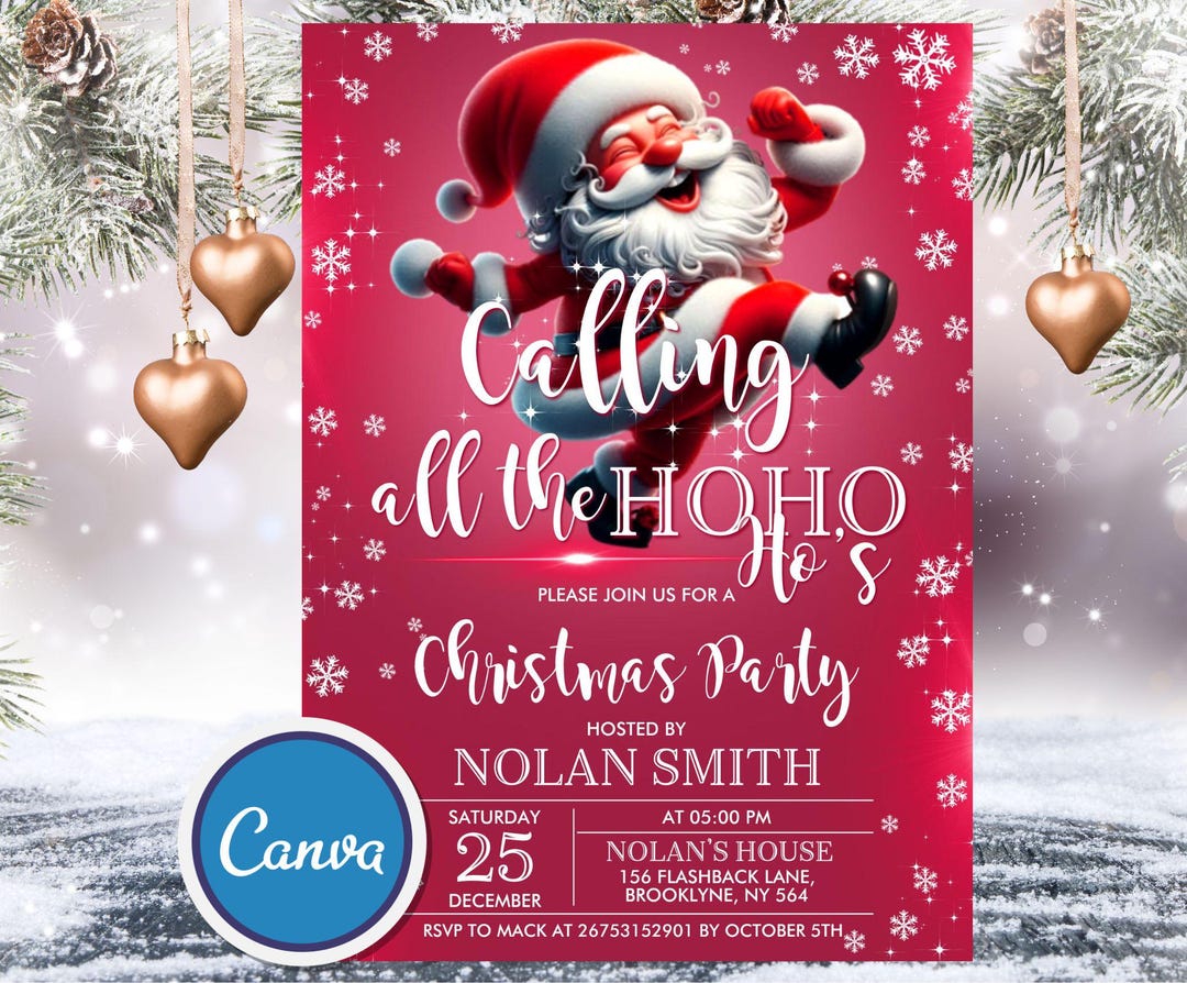 Funny Christmas Invitation, Friendsmas Invitation Template, Girls Night ...