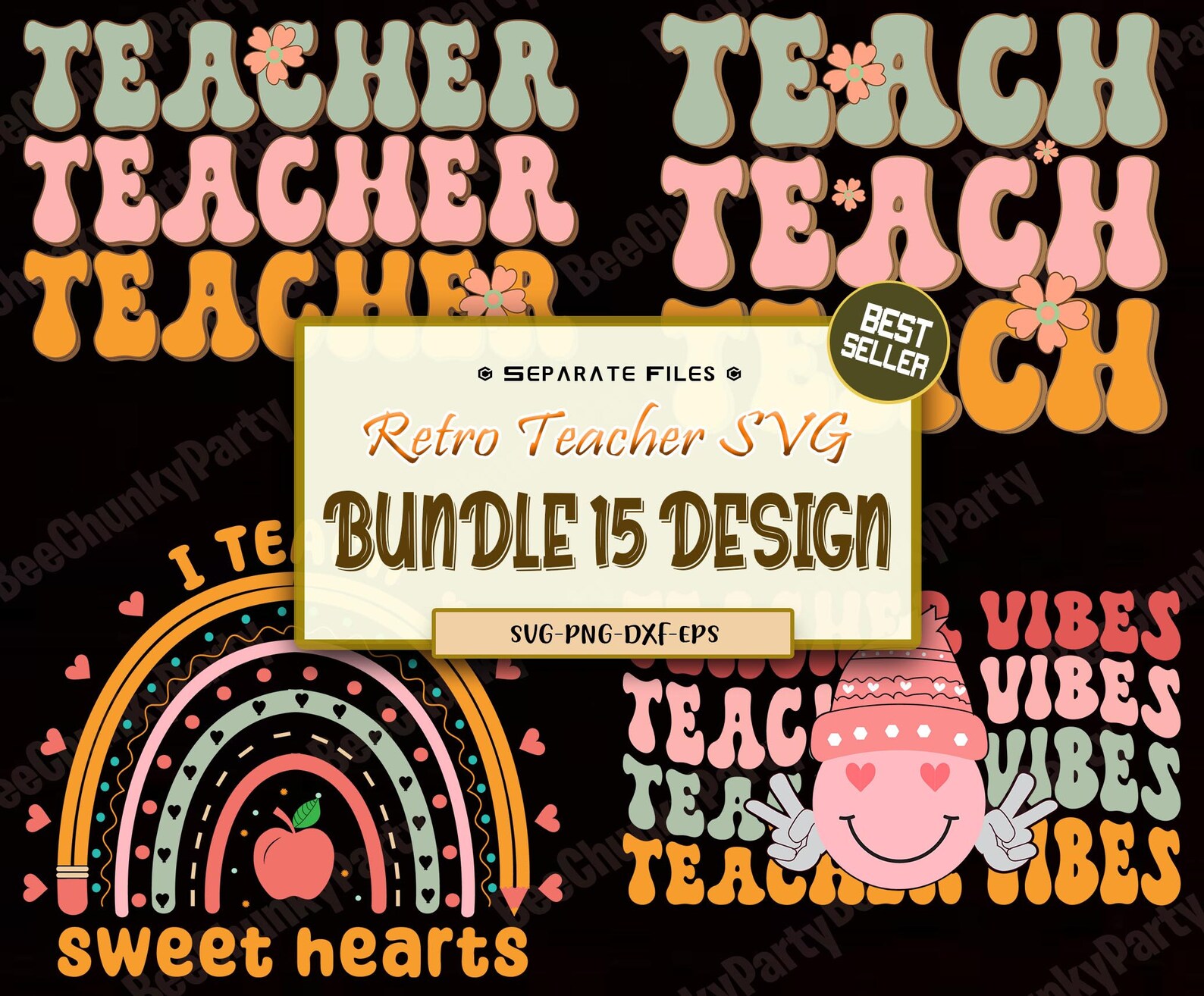 Retro Teacher Png, Teacher Bundle Png, Teacher Sublimation Designs ...