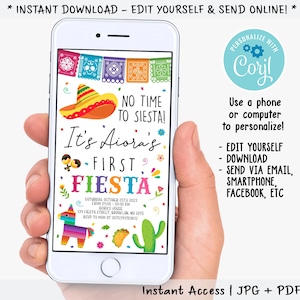 Fiesta Invitation, First Fiesta Invite, Fiesta Birthday Invitation ...