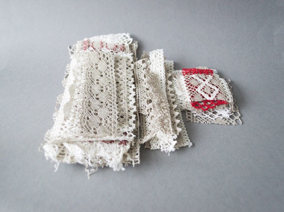 Linen Cotton Lace Scrap Pack Mixed Lace Remnants (60 G / 2 Oz) - Etsy