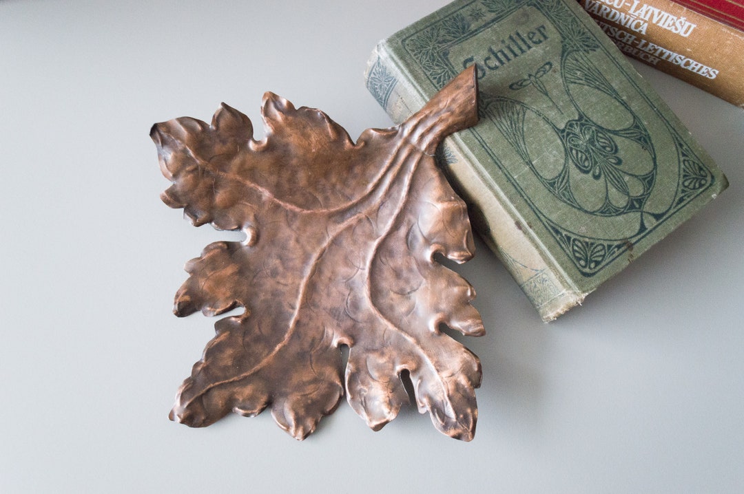 SALE Copper Leaf Small Tray Trinket Dish Fall Autumn Decor - Etsy
