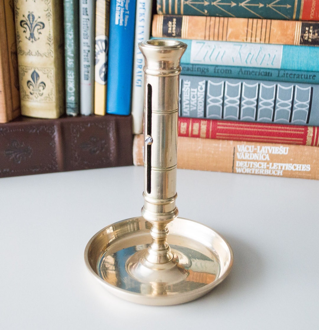 SALE Large Candlestick Holder Solid Brass Fancy Timeless Adjustable ...