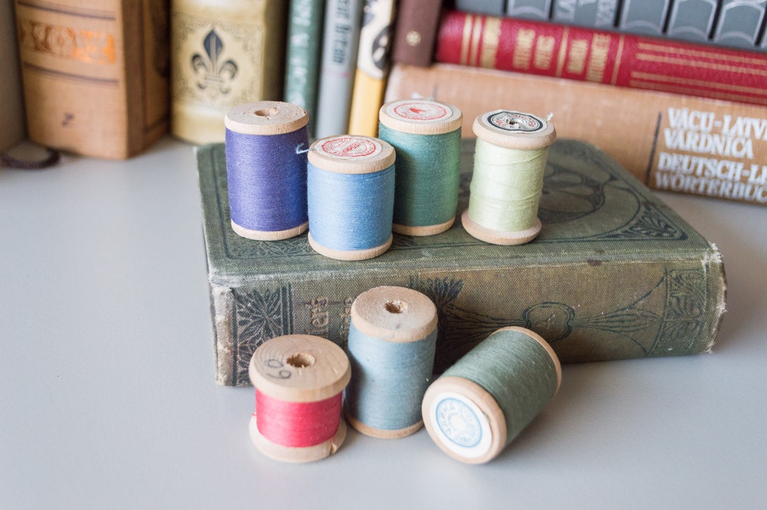 Wooden Bobbins Assorted Cotton Thread Spools Rustic Industrial Decor - Etsy
