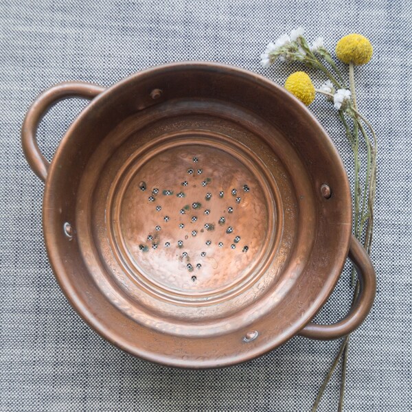 Copper Colander - Etsy