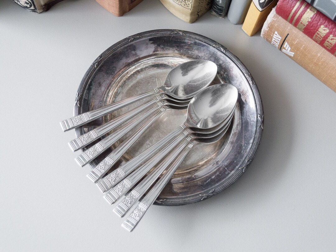Antique Tea Spoons Silver Plated Floral Windsor Pattern - Etsy