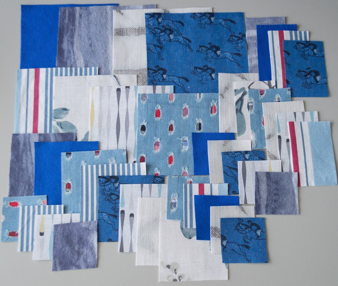 Boro Sashiko Fabric Kit 40 Pcs Slow Stitching Mending Kit Patchwork Kit ...