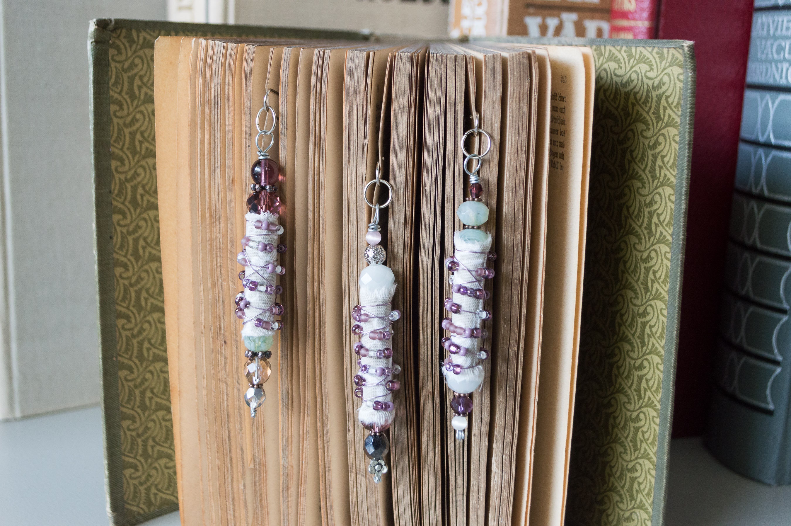 Junk Journal Beaded Dangles, Boho Beads, Embellishment Kit, Charm Set ...