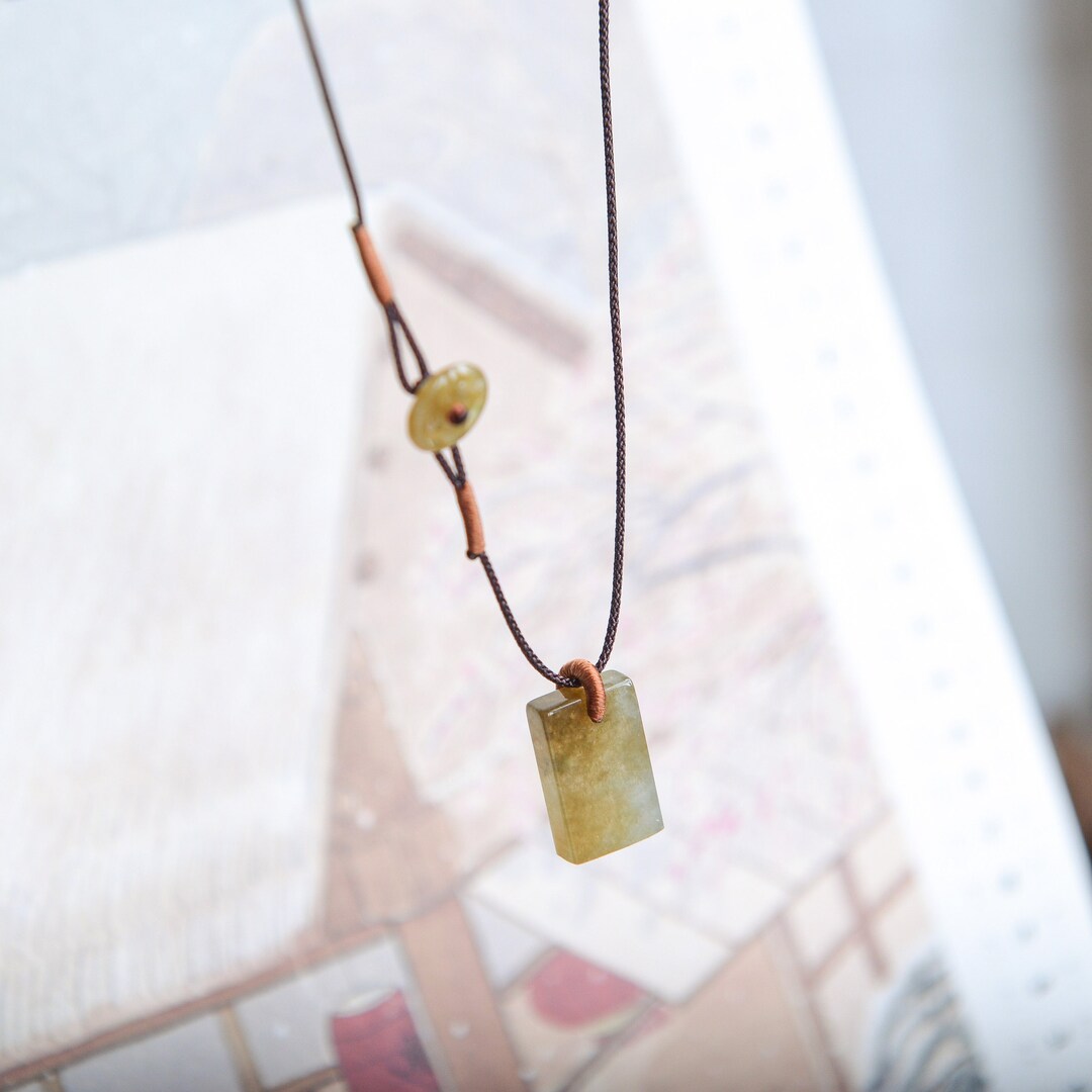 Natural Type A Jadeite Jade Square Shape Pendant 18 Short - Etsy UK