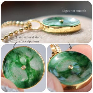 Natural Type A Burma Jadeite Jade Circle Shape Au750/18k Gold Pendant ...