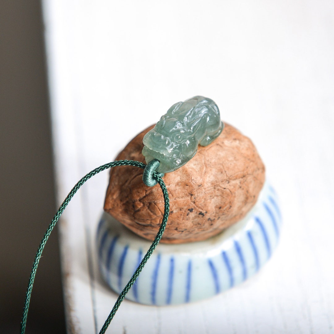 Natural Type A Jadeite Jade Pixiu Pendant 18.5 Short Necklace ...