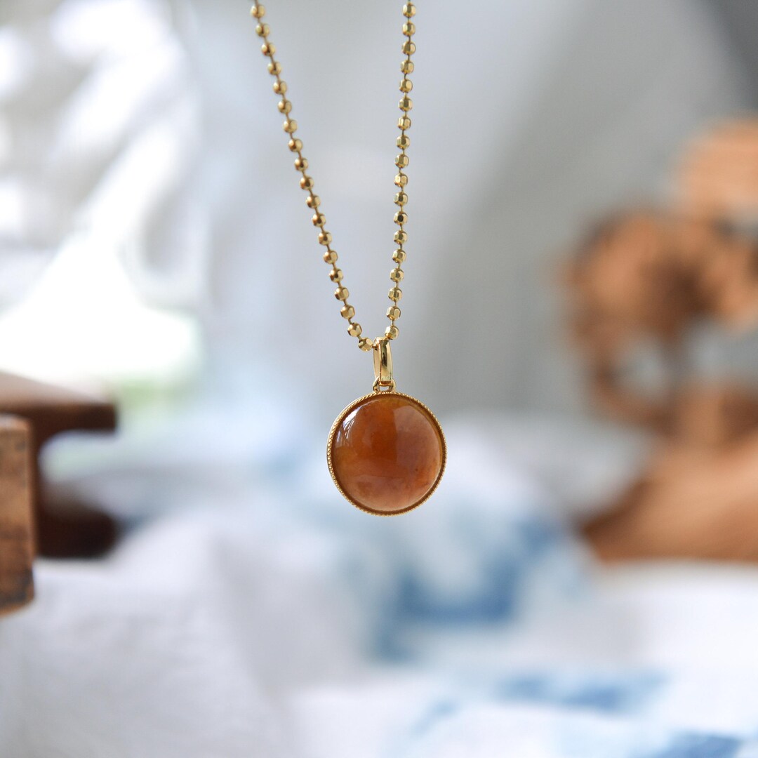 Natural Type A Burma Jadeite Jade Cabochon Au750 Gold Pendant -chain ...