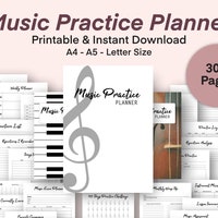 Digital Printable Music Journal BUNDLE, Musician Practice Planner ...