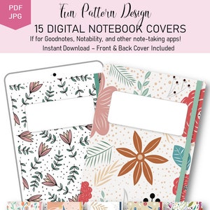 15 Fun Pattern Digital Notebook Covers Colorful Fun Bright - Etsy