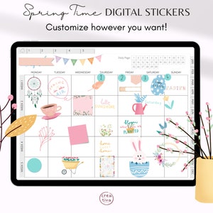 300+ Spring Time Digital Planner Sticker Set | March April May Easter ...