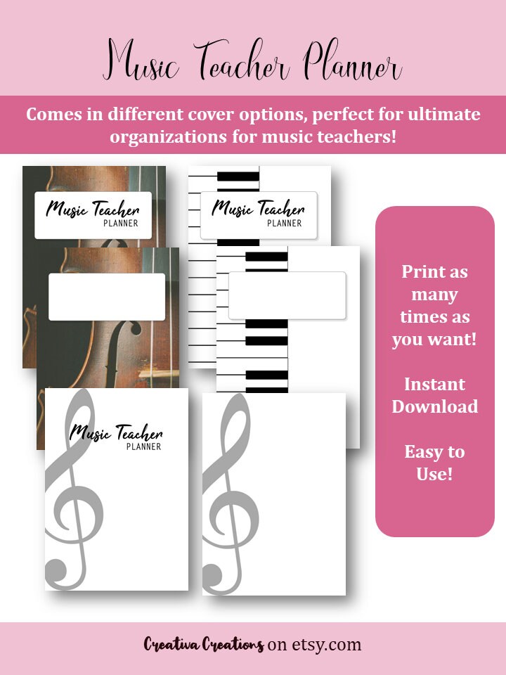 Music Teacher Planner Printable Musician Journal Piano - Etsy Canada