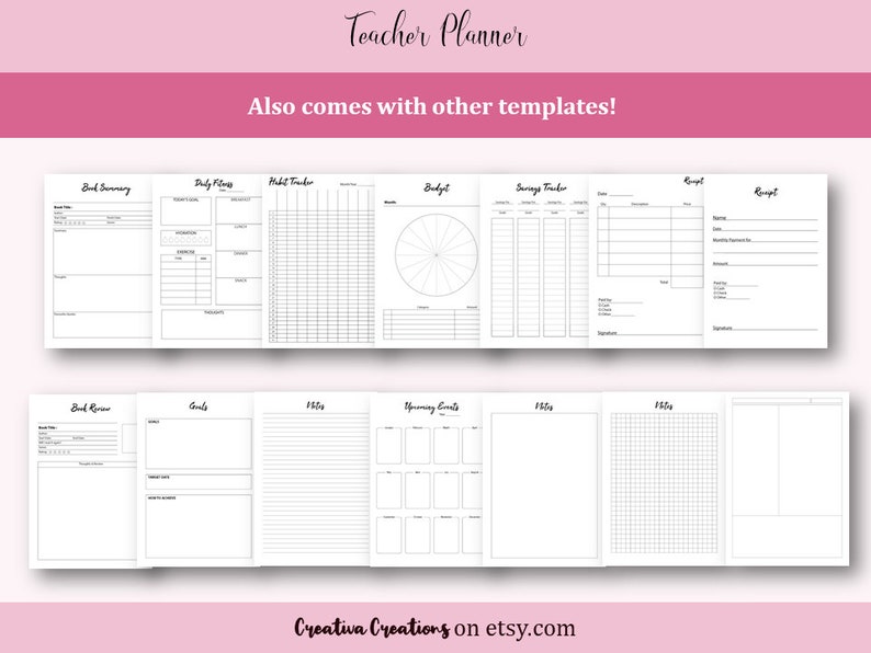 Teacher Planner Printable Teaching Journal Classroom & - Etsy