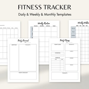 Fitness Planner Printable Meal Planner | Health Wellness Planner ...