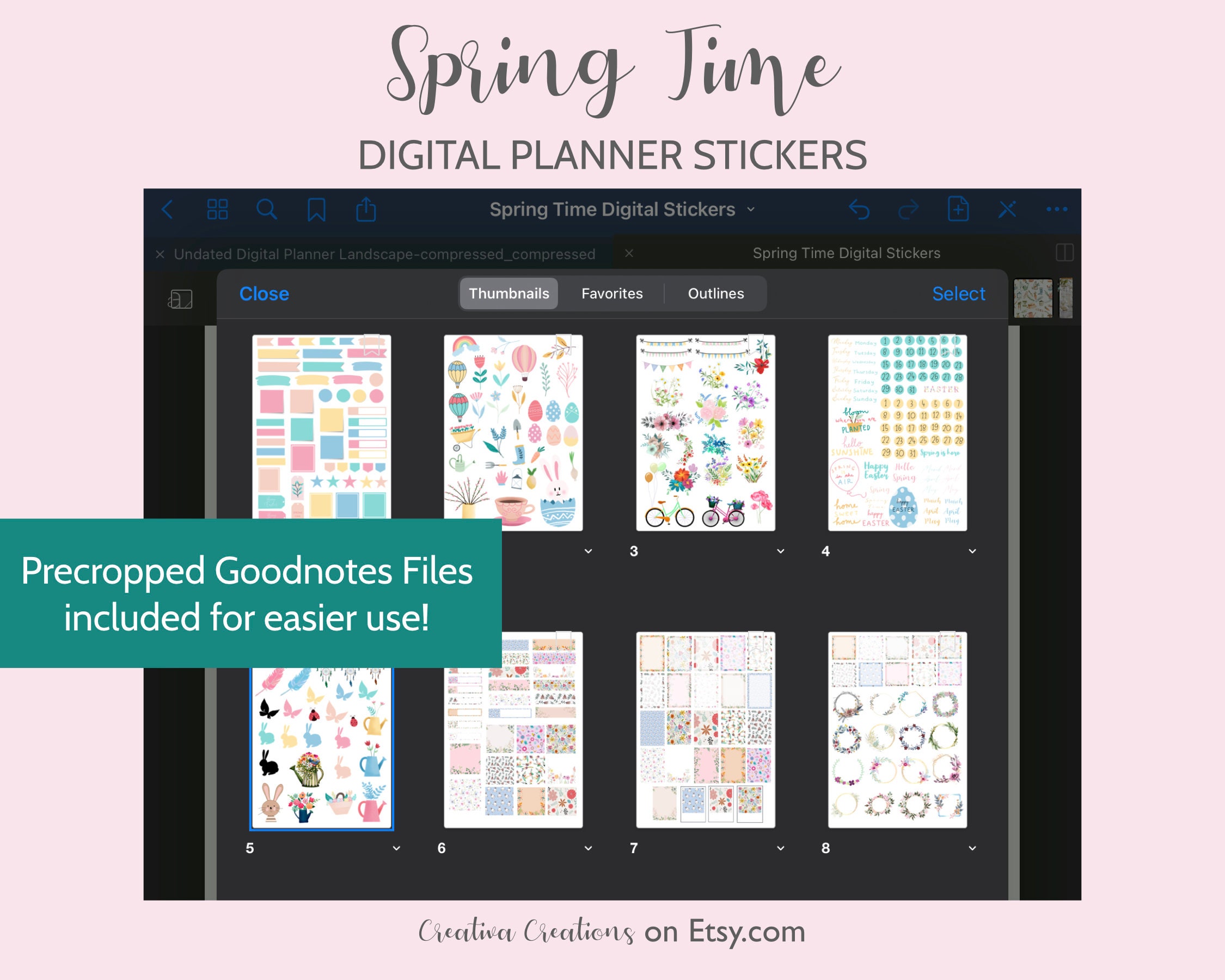 300 Spring Time Digital Planner Sticker Set March April May | Etsy