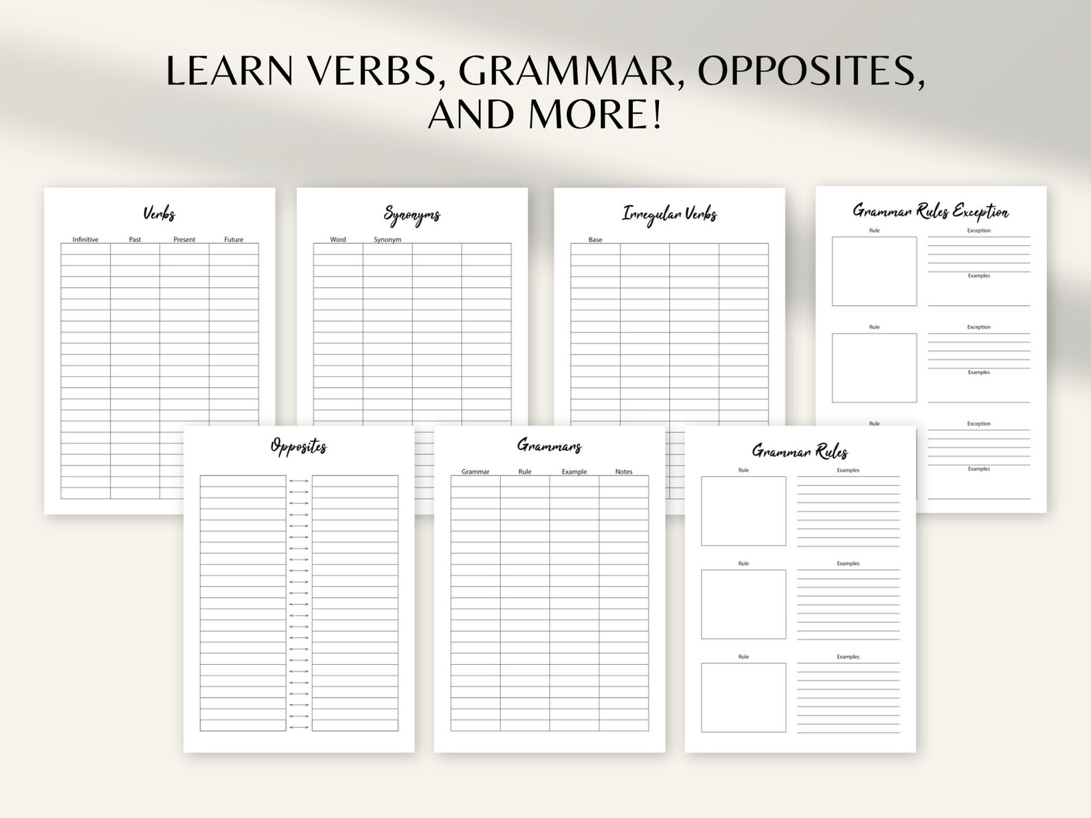 Language Study Planner Printable: Foreign Language Learning Journal ...