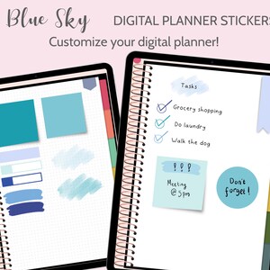 100 Digital Sticky Notes Set 12 Blue Sky Ocean Teal Colors - Etsy