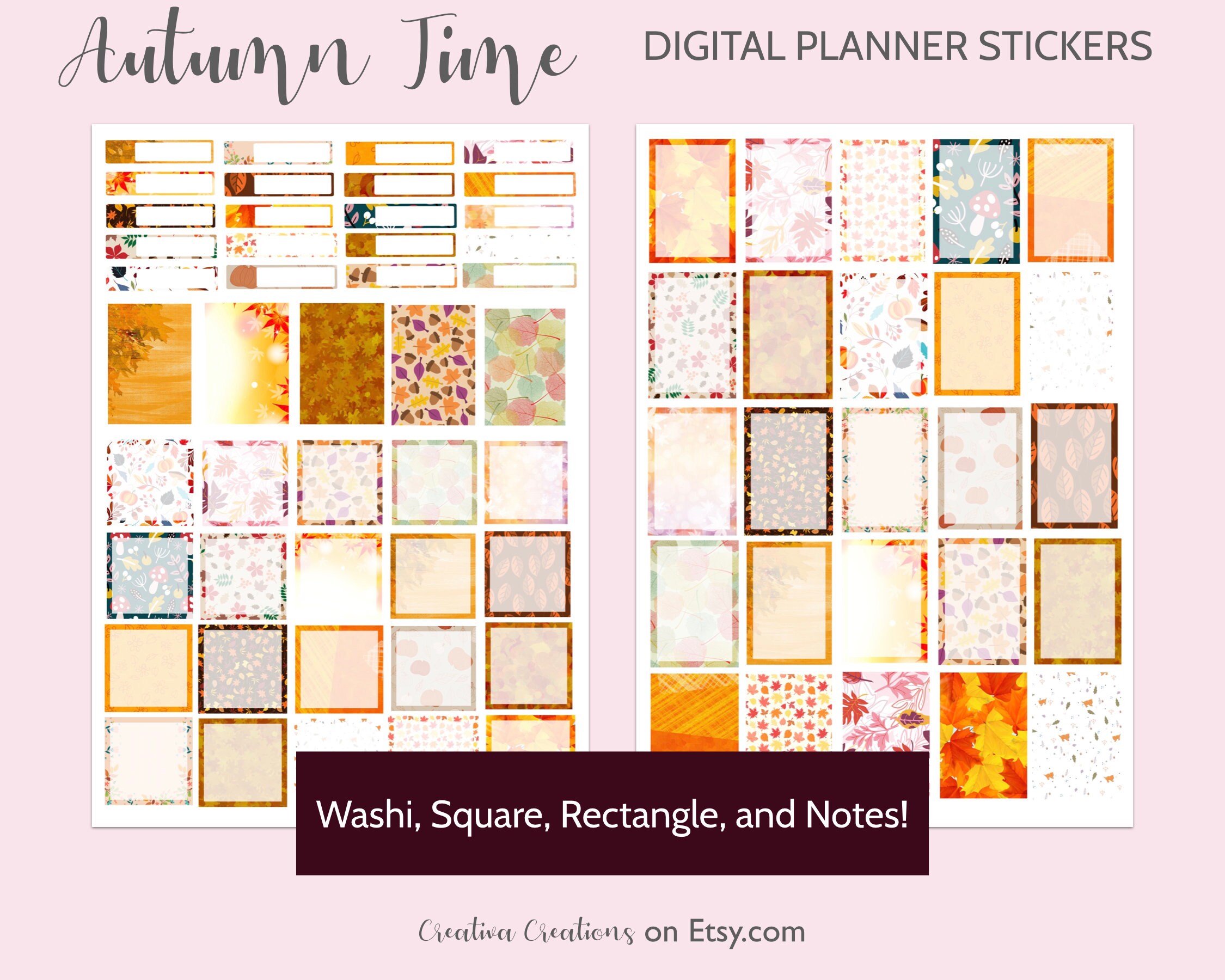 300 Autumn Time Digital Planner Sticker Set September | Etsy