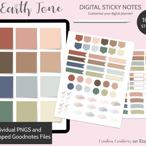 100 Digital Sticky Notes Set 12 Blue Sky Ocean Teal Colors - Etsy