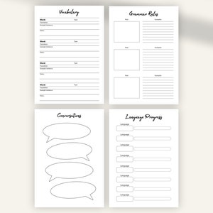 Language Study Planner Printable, Language Learning Journal, Language ...