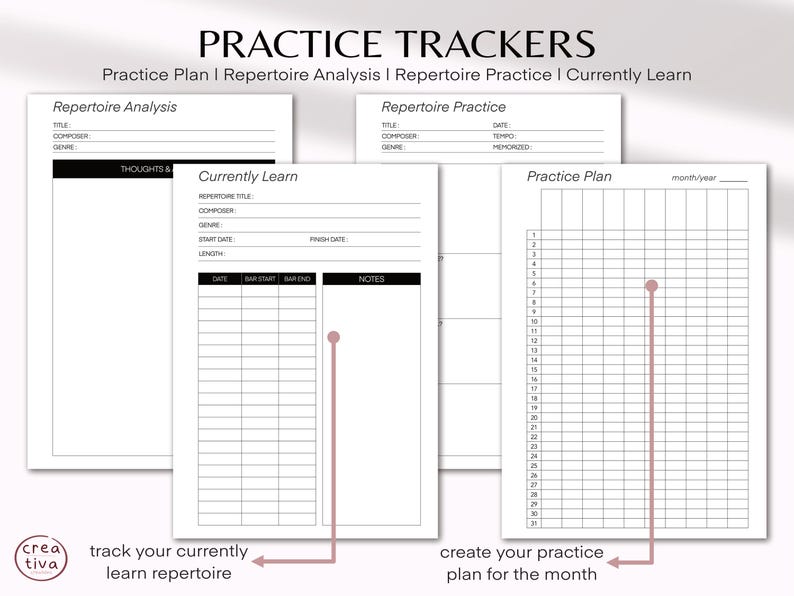 Printable Music Teacher Planner, Lesson Plan Template, Piano Teacher ...