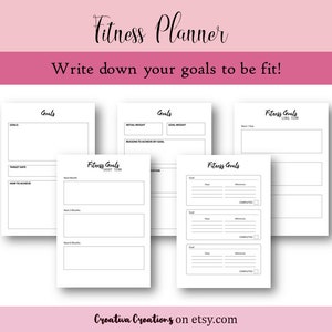 Fitness Planner Printable Meal Planner Health Wellness - Etsy