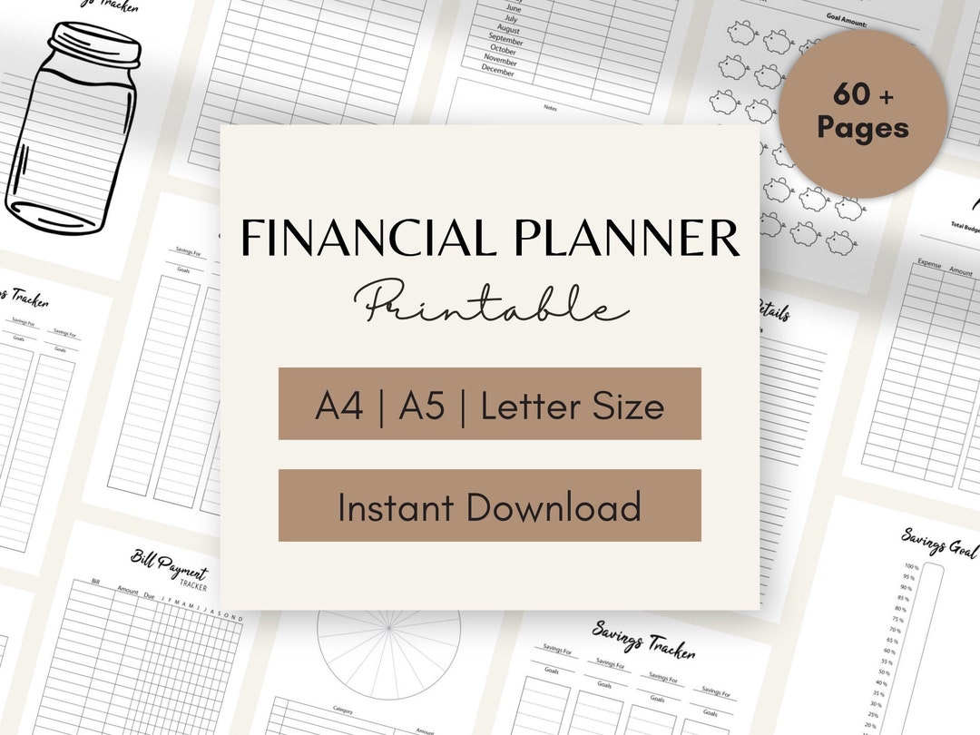 Finance Planner Printable Financial Tracker, Budget Planner, Savings ...