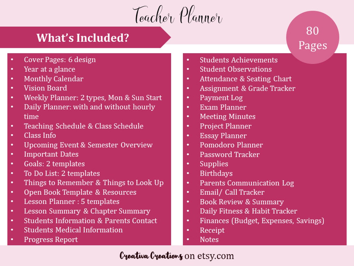 Teacher Planner Printable Teaching Journal Classroom & | Etsy Canada