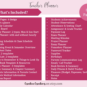 Teacher Planner Printable Teaching Journal Classroom & Private Teacher ...