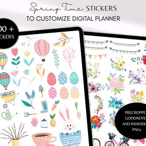 300+ Spring Time Digital Planner Sticker Set | March April May Easter ...