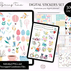 300+ Spring Time Digital Planner Sticker Set | March April May Easter ...