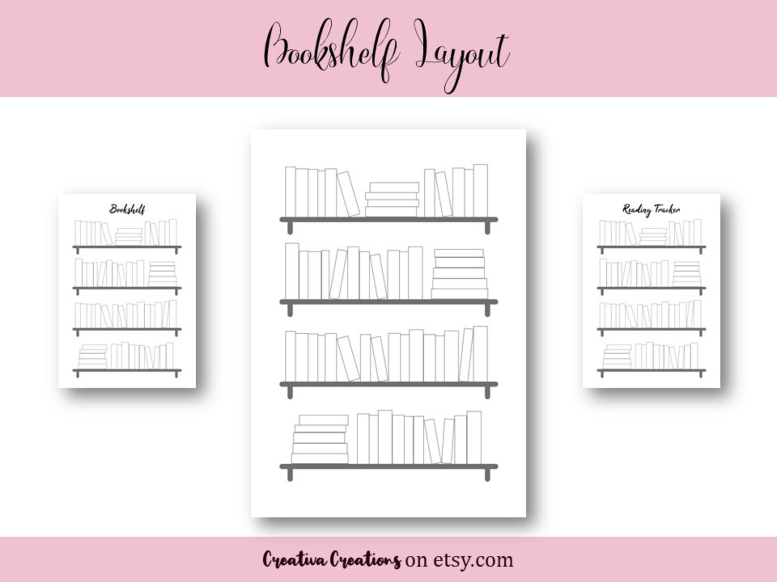 Reading Tracker Printable Bookshelf Printable Reading List - Etsy
