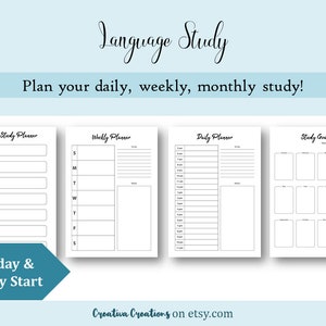 Language Study Planner Printable Language Learning Journal - Etsy