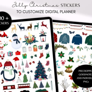 400 Jolly Christmas Digital Planner Sticker Set Icy December Christmas ...