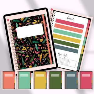 6 Subjects Hyperlinked Digital Notebook Goodnotes | Beautiful Digital ...