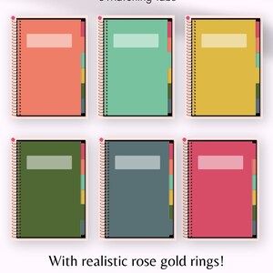 6 Subjects Hyperlinked Digital Notebook Goodnotes | Beautiful Digital ...