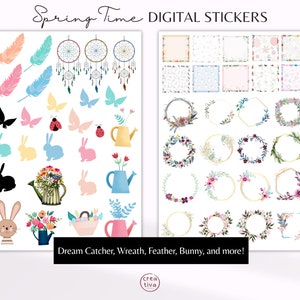 300+ Spring Time Digital Planner Sticker Set | March April May Easter ...