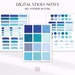 100+ Digital Sticky Notes Set | 12 Blue Sky Ocean Teal Colors ...