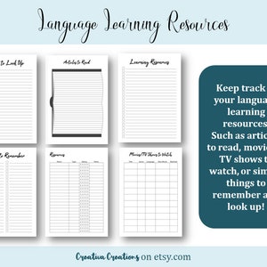 Language Study Planner Printable Language Learning Journal - Etsy
