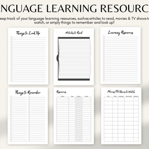 Language Study Planner Printable, Language Learning Journal, Language ...