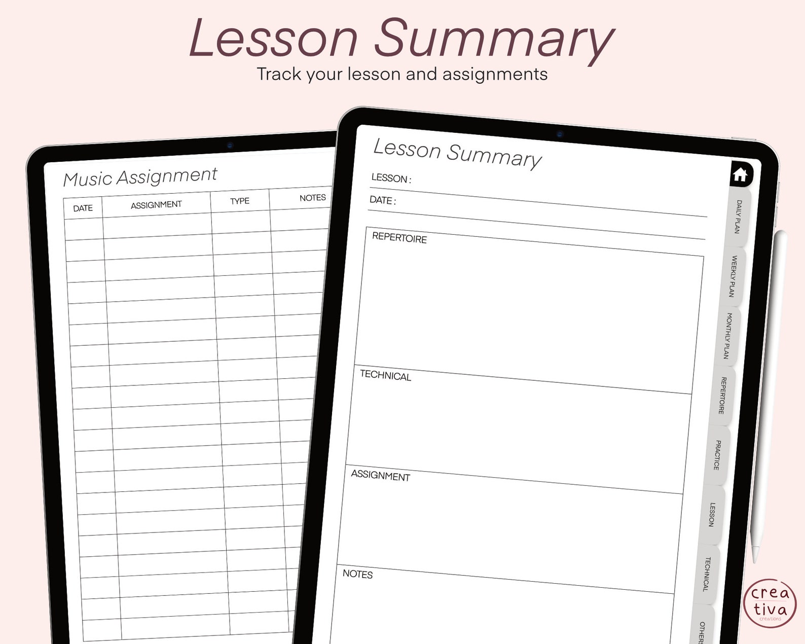 Digital Music Practice Planner New Goodnotes Hyperlinked iPad Digital ...