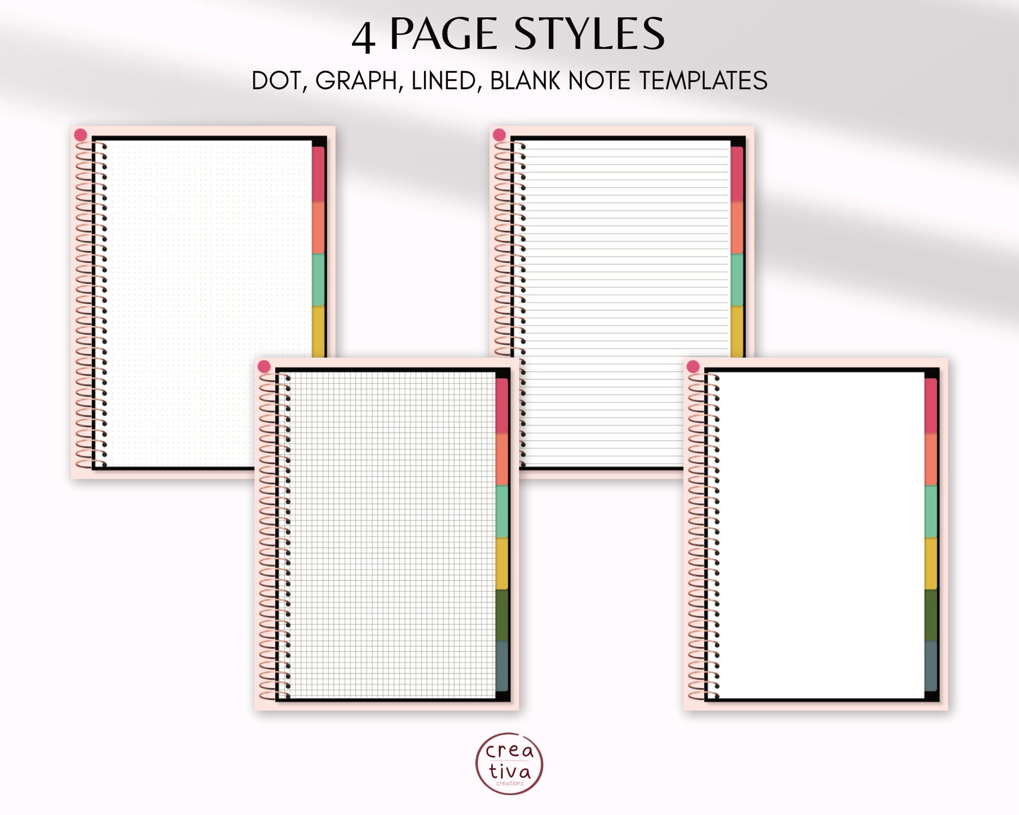 6 Subjects Hyperlinked Digital Notebook Goodnotes Beautiful Digital ...