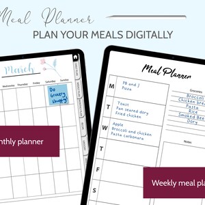 Digital Meal Planner Hyperlinked Goodnotes iPad Digital Recipe Book ...