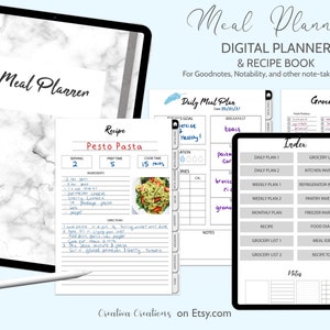 Digital Meal Planner Hyperlinked Goodnotes iPad Digital Recipe Book ...