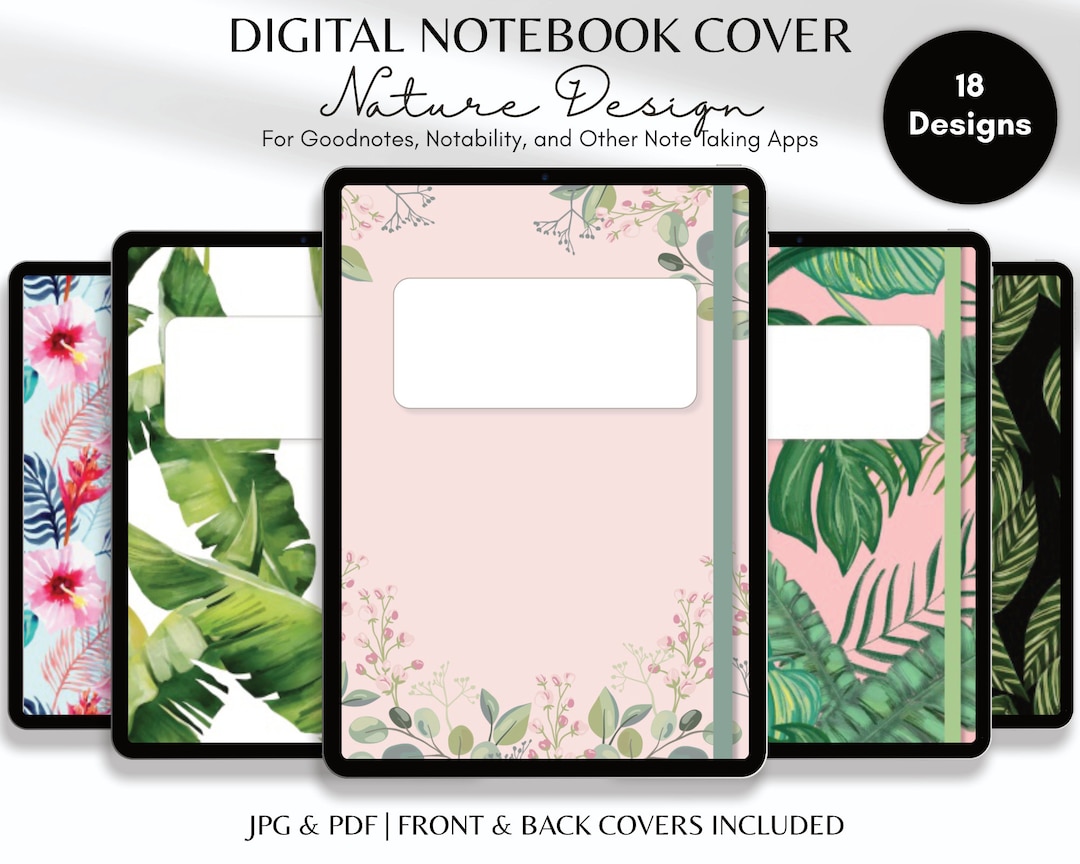 Nature Digital Notebook Covers | Tropical Floral iPad Planner (PDF ...