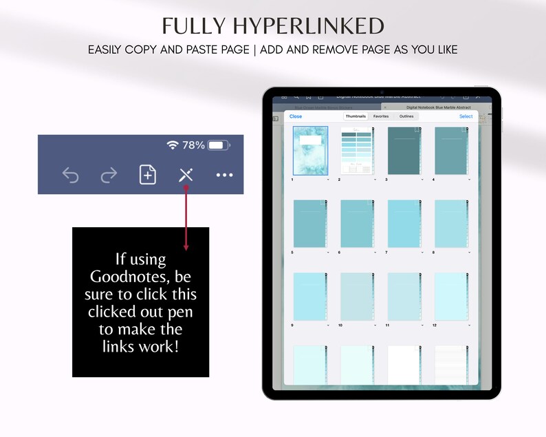 12 Subjects Hyperlinked Digital Notebook With Bonus Digital - Etsy