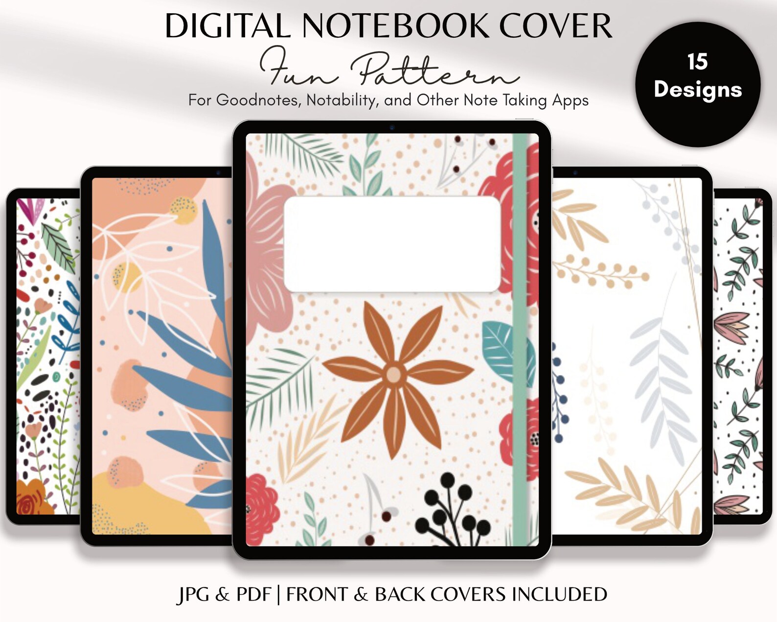 15 Fun Pattern Digital Notebook Covers Colorful Digital Notebook Cover ...